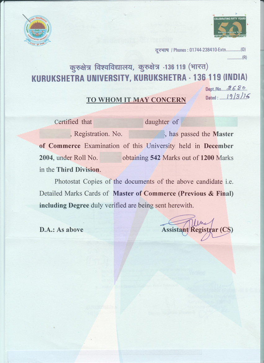 Transcripts from Kurukshetra University - Getting transcripts made fast ...